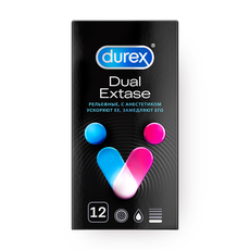 Презервативы Durex Dual Extase рельефные с анестетиком, 12 шт. — купить ...