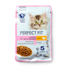 Влажный корм для котят Perfect Fit курица в соусе, 75 г — купить с ...