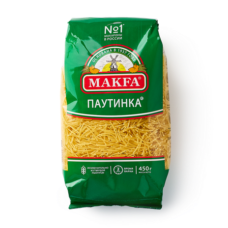 Макароны Вермишель паутинка Makfa, 450 г — купить с доставкой из Яндекс ...