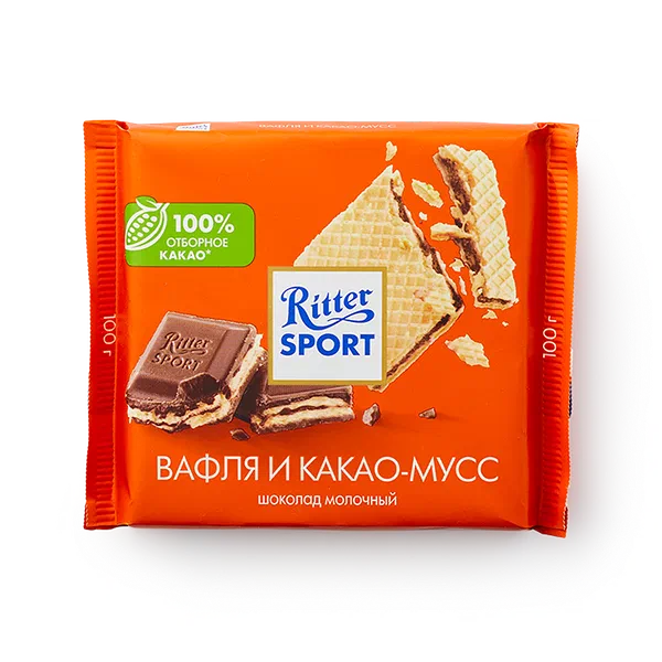 Шоколад молочный Ritter Sport с альпийским молоком, 100 г — купить с ...