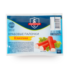 Крабовые палочки Классика «Мирамар», 100 г — купить с доставкой из ...