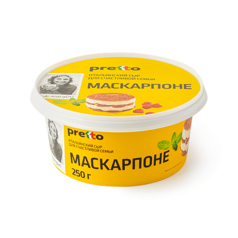 Сыр Маскарпоне Pretto 80%, 250 г — купить с доставкой из Яндекс Лавки