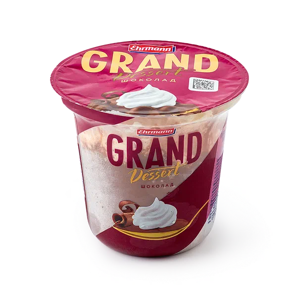 Пудинг Grand Dessert Ehrmann белый шоколад с клубничным муссом 6%, 200 ...