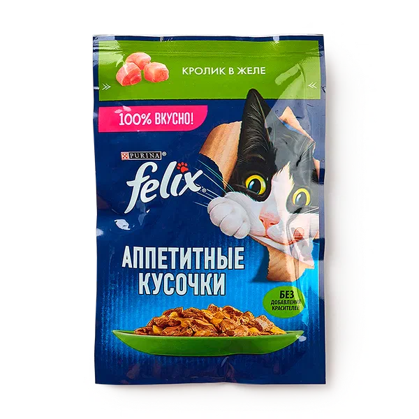 Влажный корм для котят Felix Аппетитные кусочки курица в желе 75 г