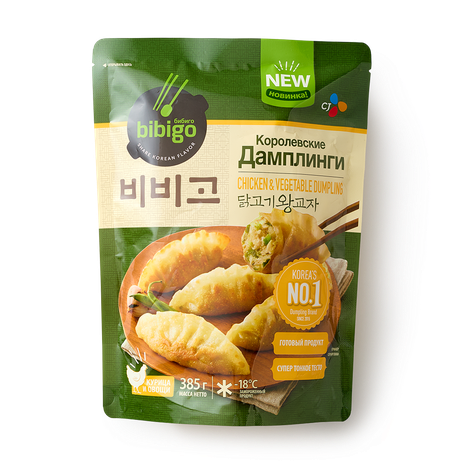 Дамплинги с курицей и овощами Королевские Bibigo, 385 г — купить с доставкой из Яндекс Лавки