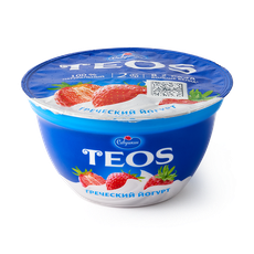 Йогурт греческий Teos «Савушкин» Teos клубника 2% — купить с доставкой ...