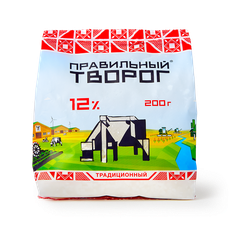 Творог 12% «Правильный Творог», 200 г — купить с доставкой из Яндекс Лавки