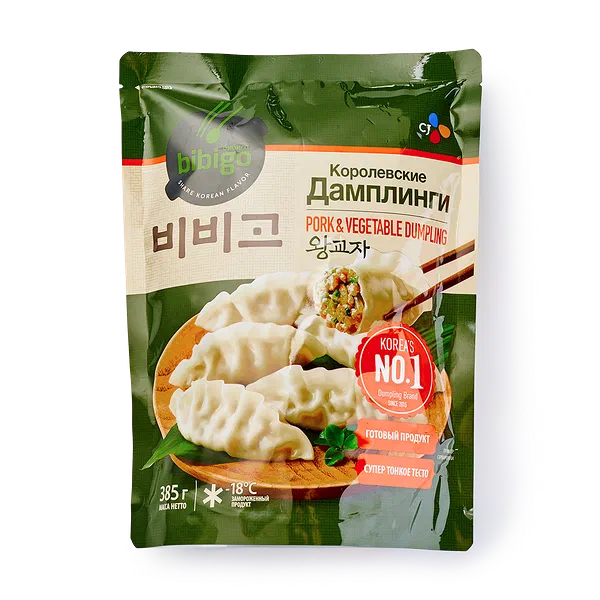 Дамплинги с курицей и овощами Королевские Bibigo, 385 г — купить с доставкой из Яндекс Лавки