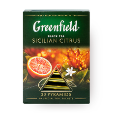 Чай чёрный Sicilian Citrus Greenfield в пирамидках, 20 шт. — купить с ...