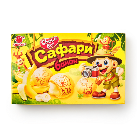Печенье Orion Choco Boy Сафари банан — купить с доставкой из Яндекс Лавки