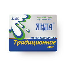 Масло сливочное 82,5% «Янта» традиционное замороженное — купить с ...