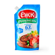 Майонез Провансаль «Ежк» 67%, 400 мл — купить с доставкой из Яндекс Лавки