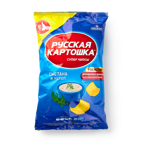 Чипсы «Русская картошка» сметана и укроп, 140 г — купить с доставкой из ...
