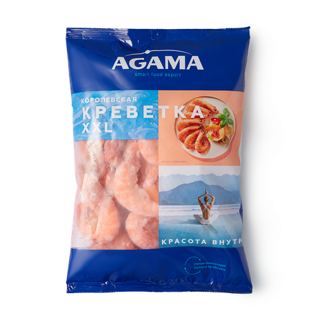 Креветки королевские 41/50 XXL Agama неразделанные варёно-мороженые ...