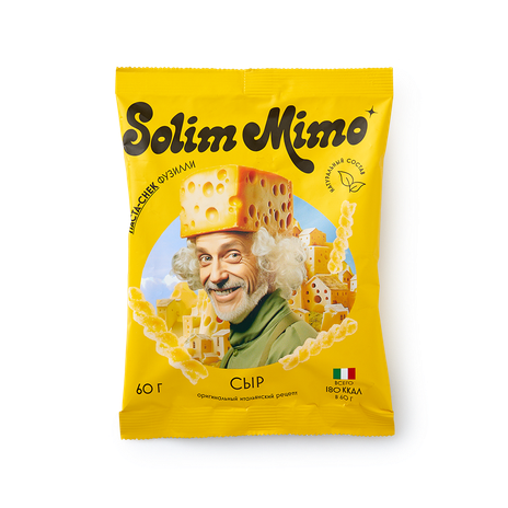 Паста-снек Фузилли Solim Mimo сыр, 60 г — купить с доставкой из Яндекс Лавки