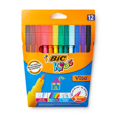 Фломастеры BIC Kids Visa цветные, 12 шт. — купить с доставкой из Яндекс ...