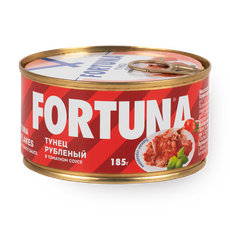 Тунец рубленый Fortuna в томатном соусе 185 г — купить с доставкой из ...