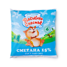 Сметана 15% «Васькино счастье» халяль, 450 г — купить с доставкой из ...