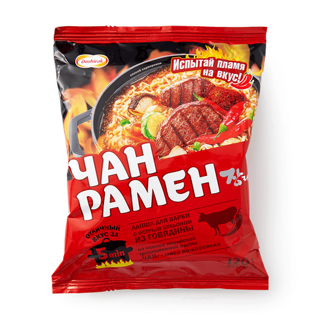 Лапша для варки Чан Рамён «Доширак» вкус говядины острый, 120 г ...