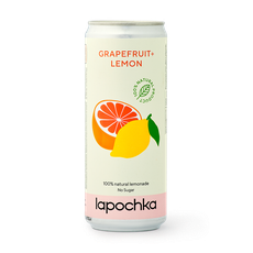 Лимонад Lapochka грейпфрут-лимон без сахара, 330 мл — купить с доставкой из Яндекс Лавки