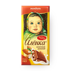 Шоколад молочный «Алёнка» миндаль, 90 г — купить с доставкой из Яндекс ...