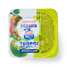 Творог детский 4,2% «Наша Маша» яблоко-груша с 6 месяцев, 100 г ...