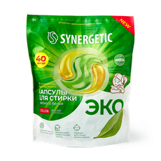 Капсулы для стирки Synergetic Color Эко, 40 шт. — купить с доставкой из Яндекс Лавки
