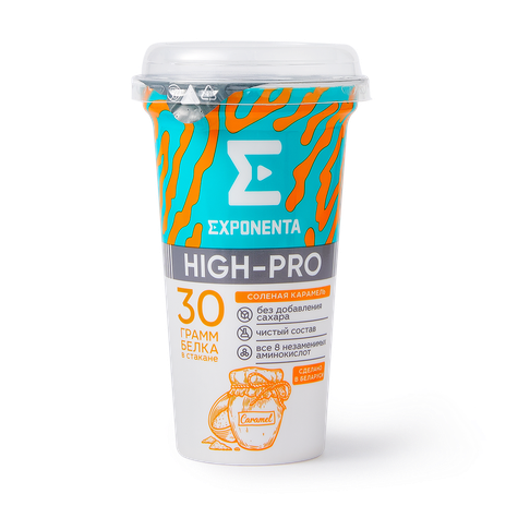 Напиток кисломолочный Exponenta High-Pro солёная карамель, 250 г — купить с доставкой из Яндекс ...