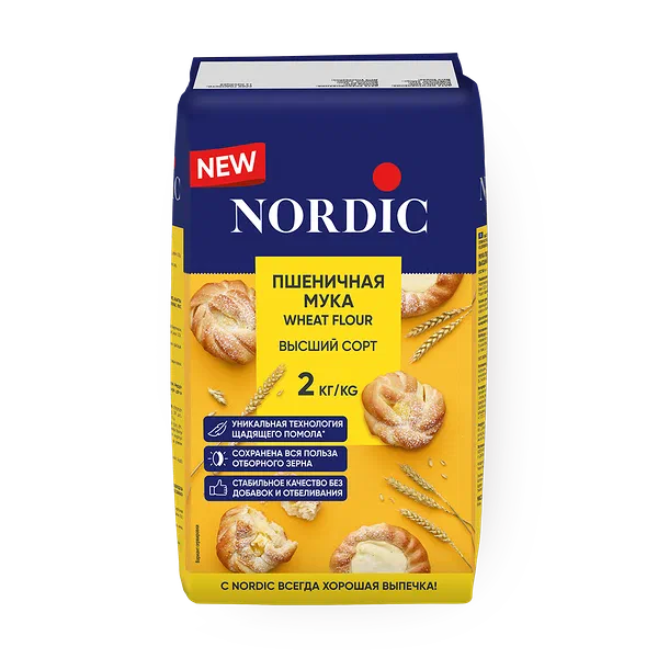 Мука пшеничная Nordic, 1 кг — купить с доставкой из Яндекс Лавки