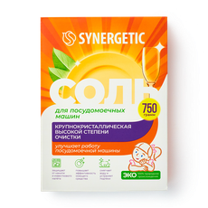 Соль для посудомоечной машины Synergetic, 750 г — купить с доставкой из Яндекс Лавки