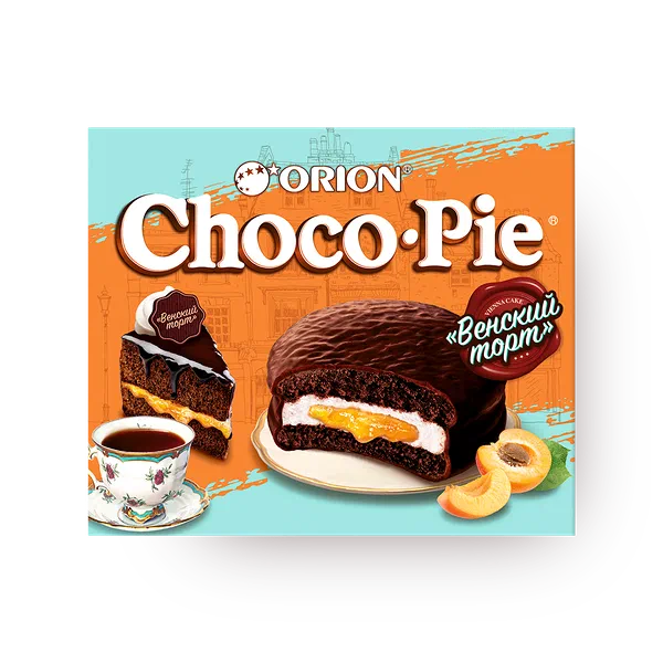Печенье Choco Pie Orion апельсин с кусочками шоколада, 360 г — купить с ...