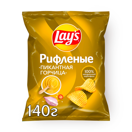 Чипсы Lay's Пикантная горчица рифлёные, 140 г — купить с доставкой из ...