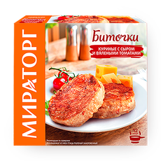 Биточки куриные «Мираторг» с сыром и вялеными томатами замороженные 300 ...