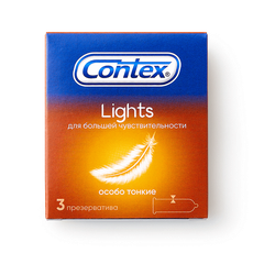 Презервативы Contex Lights особо тонкие, 3 шт. — купить с доставкой из Яндекс Лавки