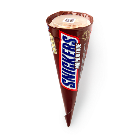 Мороженое молочное Snickers в рожке, 69 г — купить с доставкой из ...