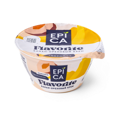 Творожок Epica Flavorite банан-ореховый крем 7,6%, 130 г — купить с доставкой из Яндекс Лавки