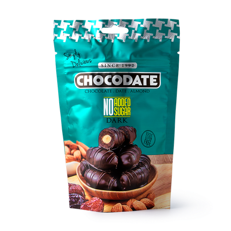 Финики с миндалём Chocodate в тёмном шоколаде без сахара, 100 г ...