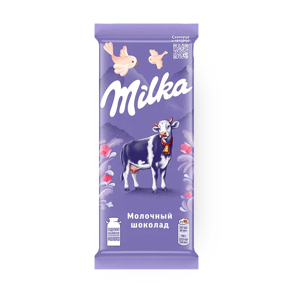 Шоколад молочный Milka с белым шоколадом ёлочки, 73 г — купить с ...
