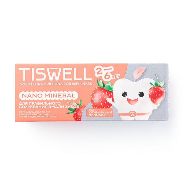 Зубная паста Tiswell реминерализирующая от кариеса мятная с ксилитом, фтором, кальцием и ...